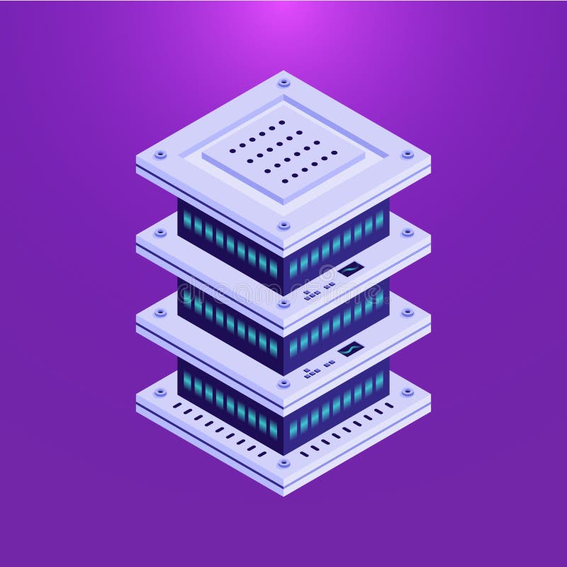 Server Rack Isometric 3D Icon Stock Vector - Illustration of digital ...