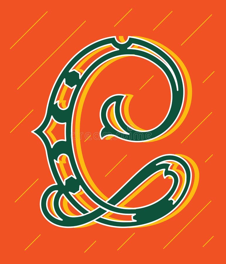 Vector Design about Decorated Alphabet Letter C Stock Illustration ...