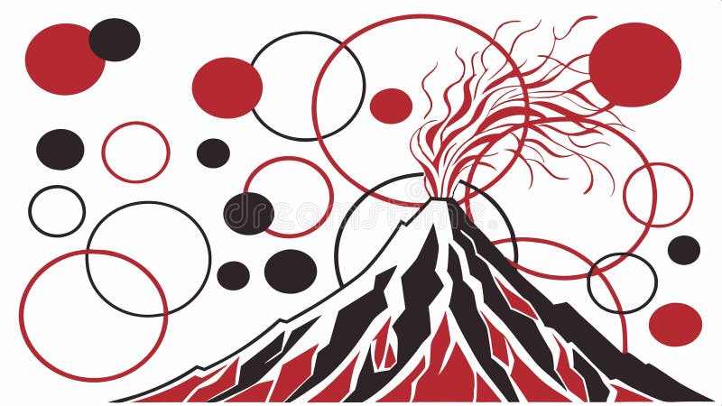 Volcano Eruption Circles, Vector Design Nature Disaster. Vector Design ...