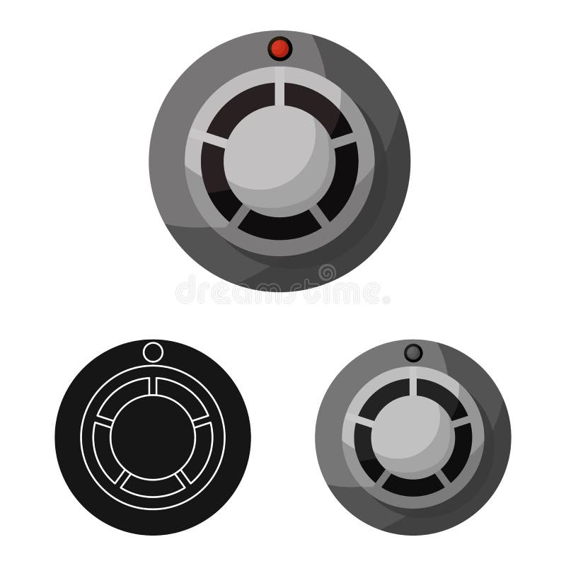 Isolated Object of Detector and Smoke Symbol. Set of Detector and ...
