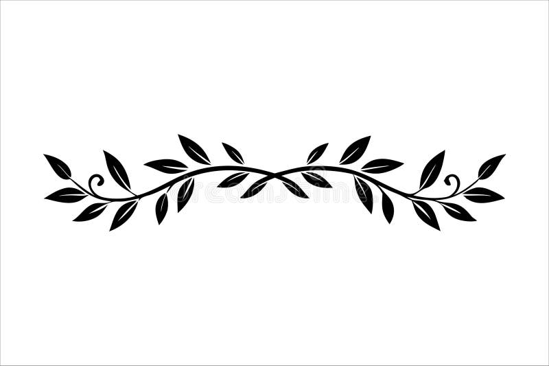 Leafy-vine-divider-line-element Icon. Stock Vector - Illustration of ...