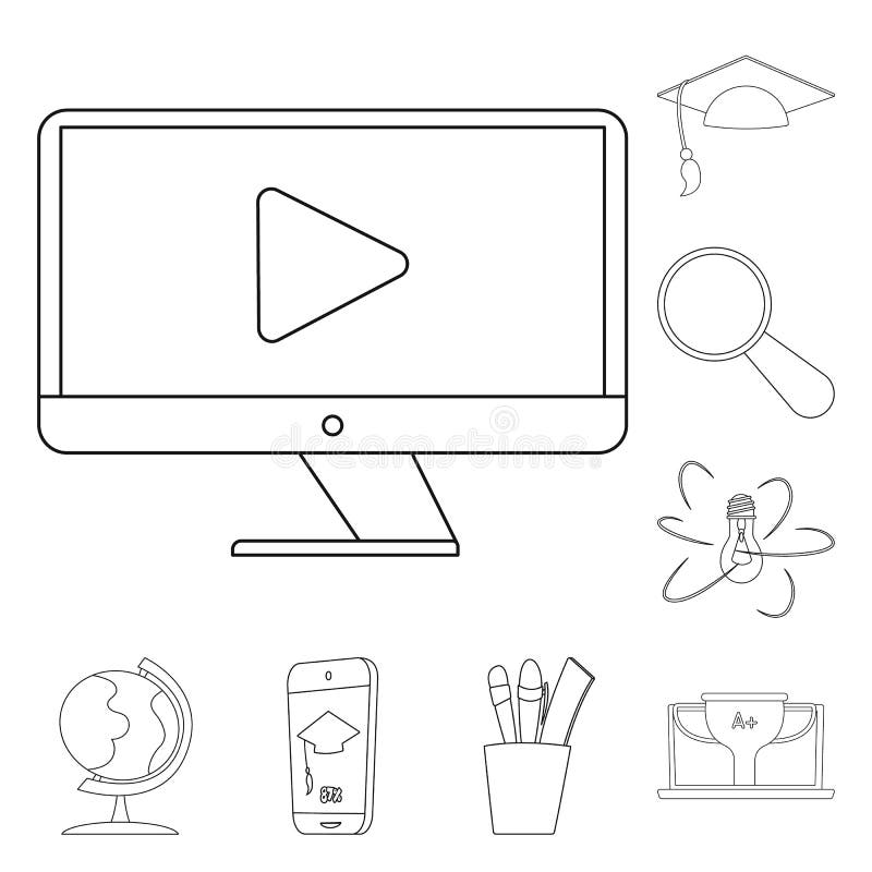 Isolated Object of Education and Learning Sign. Collection of Education ...