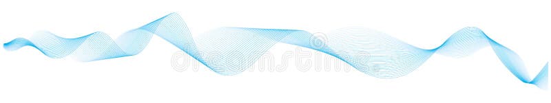 Abstract Blue Wave Lines Frame on White Background Stock Vector ...