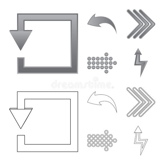 Vector Design of Element and Arrow Icon. Collection of Element and ...