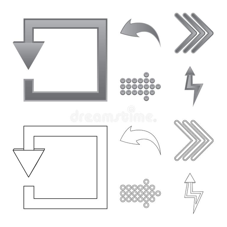 Vector Design of Element and Arrow Icon. Collection of Element and ...
