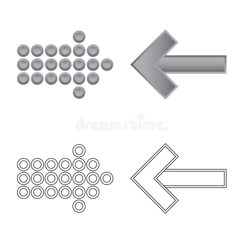 Vector Design of Element and Arrow Icon. Set of Element and Direction ...