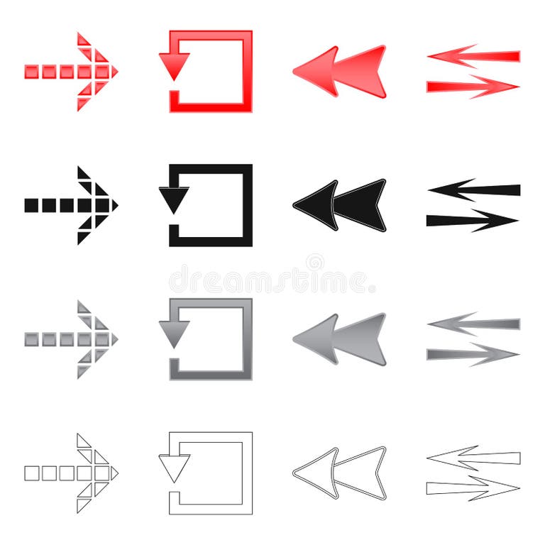 Vector Design of Element and Arrow Logo. Set of Element and Direction ...