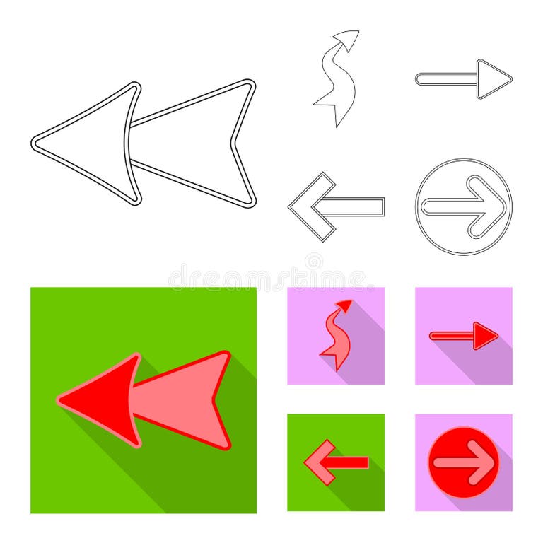 Vector Design of Element and Arrow Logo. Set of Element and Direction ...