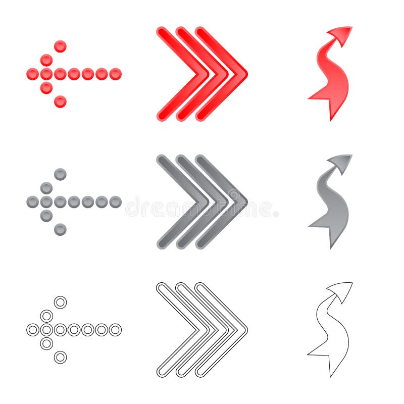 Vector Design of Element and Arrow Sign. Set of Element and Direction ...