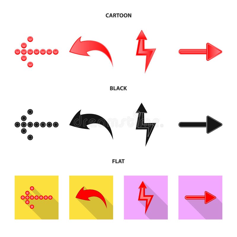 Vector Design of Element and Arrow Sign. Set of Element and Direction ...