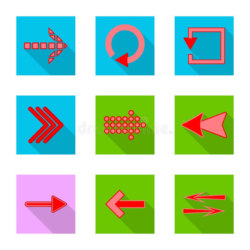 Vector Design of Element and Arrow Symbol. Set of Element and Direction ...