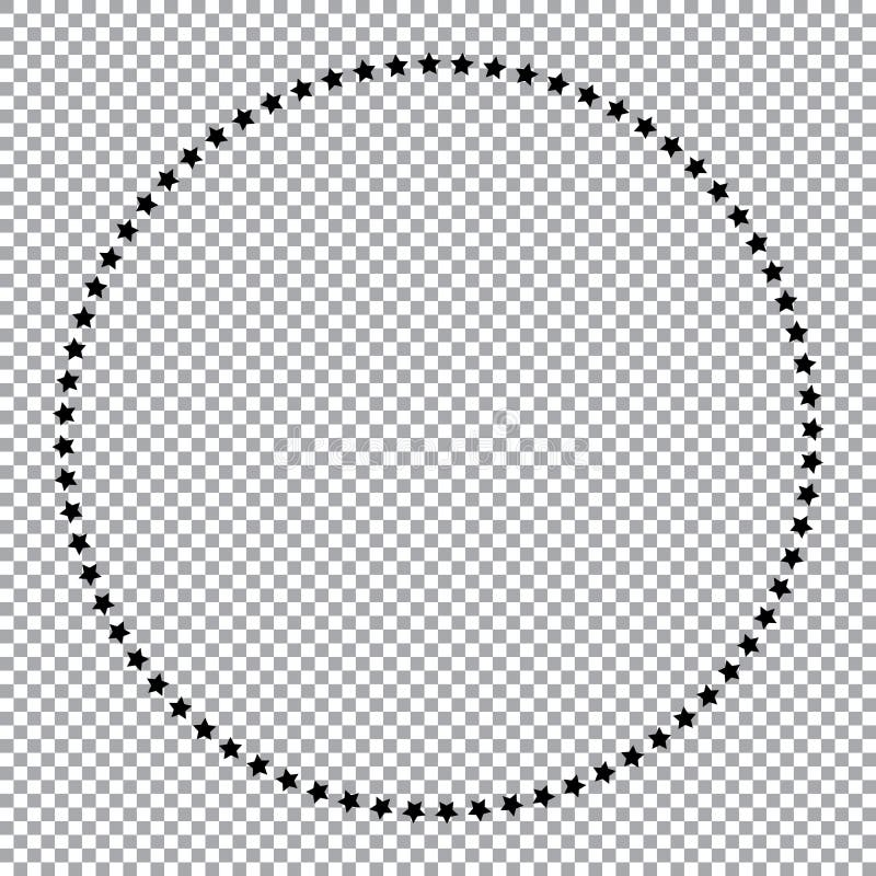 Stars Black Brushed Round Frame on Transparent Background Stock Vector ...