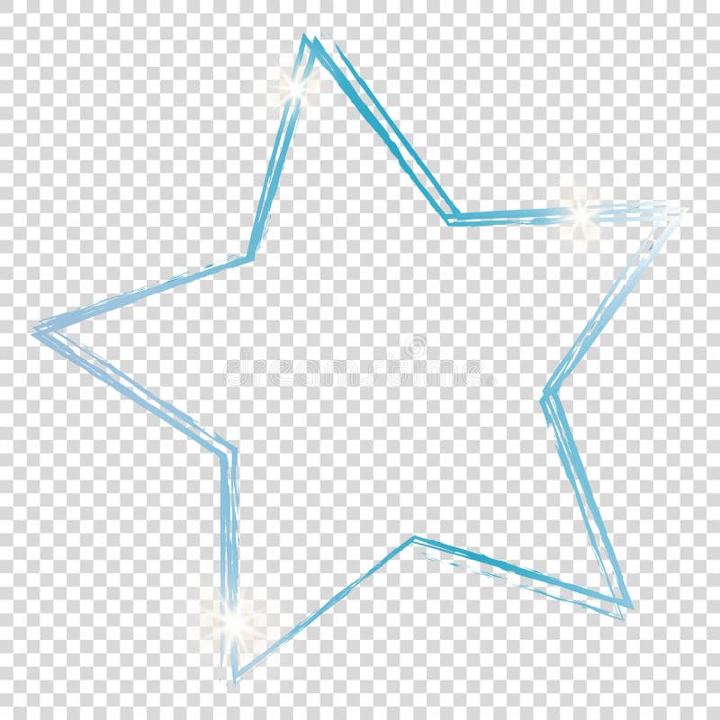 Blue Brushed Star Frame on Transparent Background Stock Vector ...
