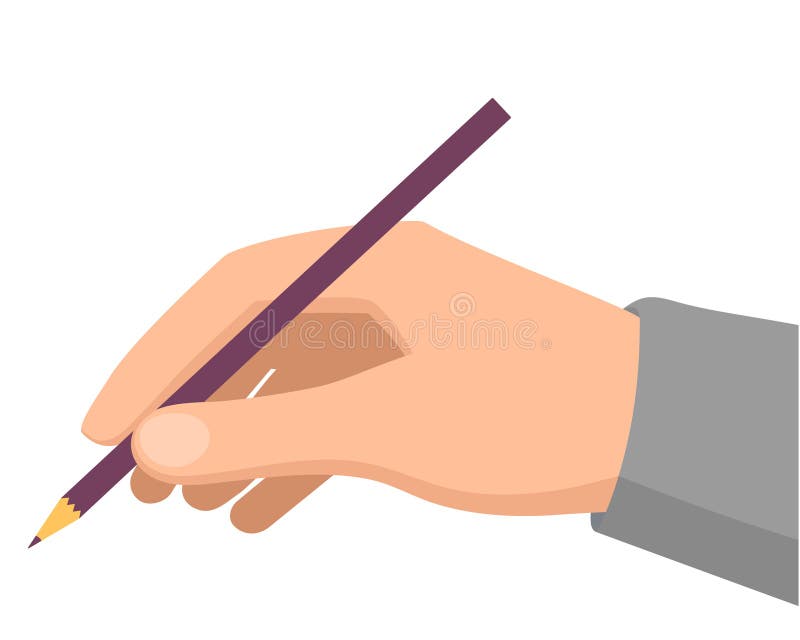 Vector Hand Holding a Pencil for Writing. Design Element Isolated on ...