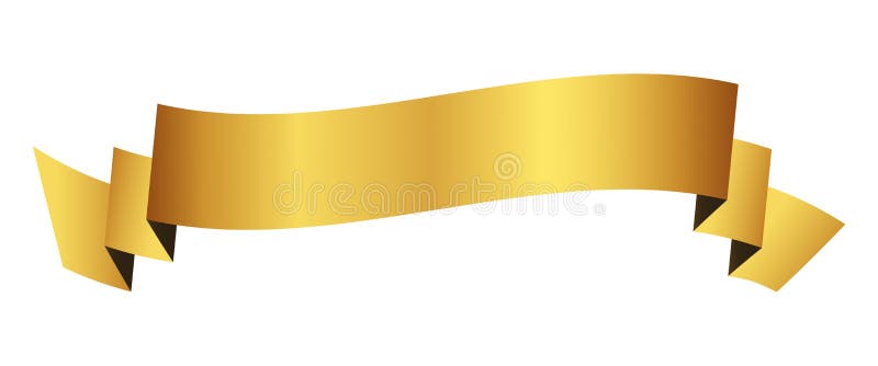 Vector Design Element - Gold Colored Ribbon Banner Label Stock Vector ...