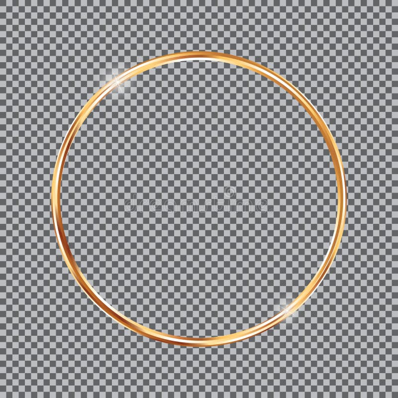 Golden Round Frame on Transparent Background Stock Vector ...