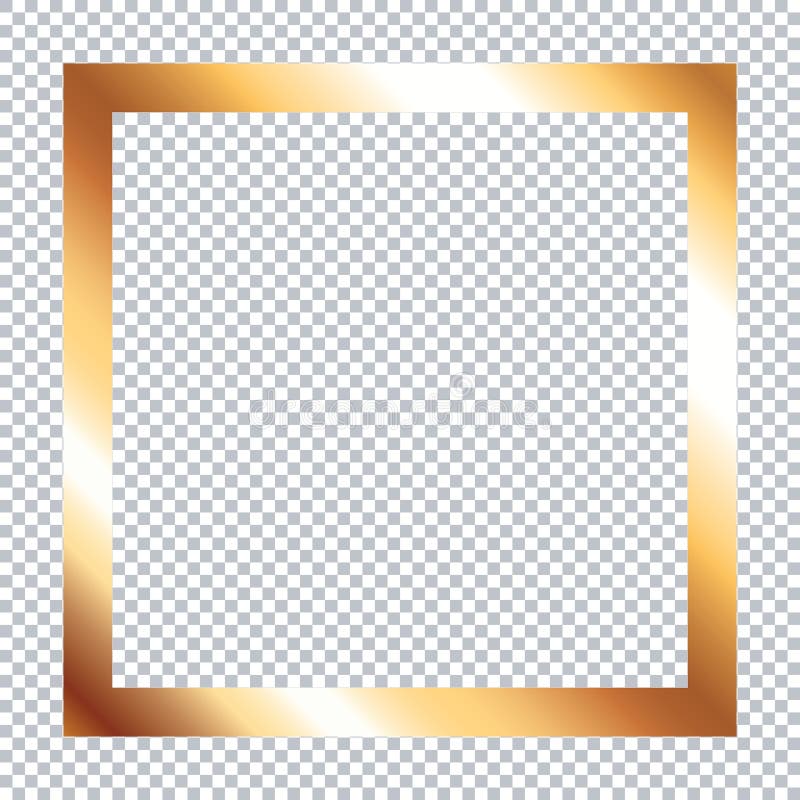 Golden Frame on Transparent Background Stock Vector - Illustration of ...