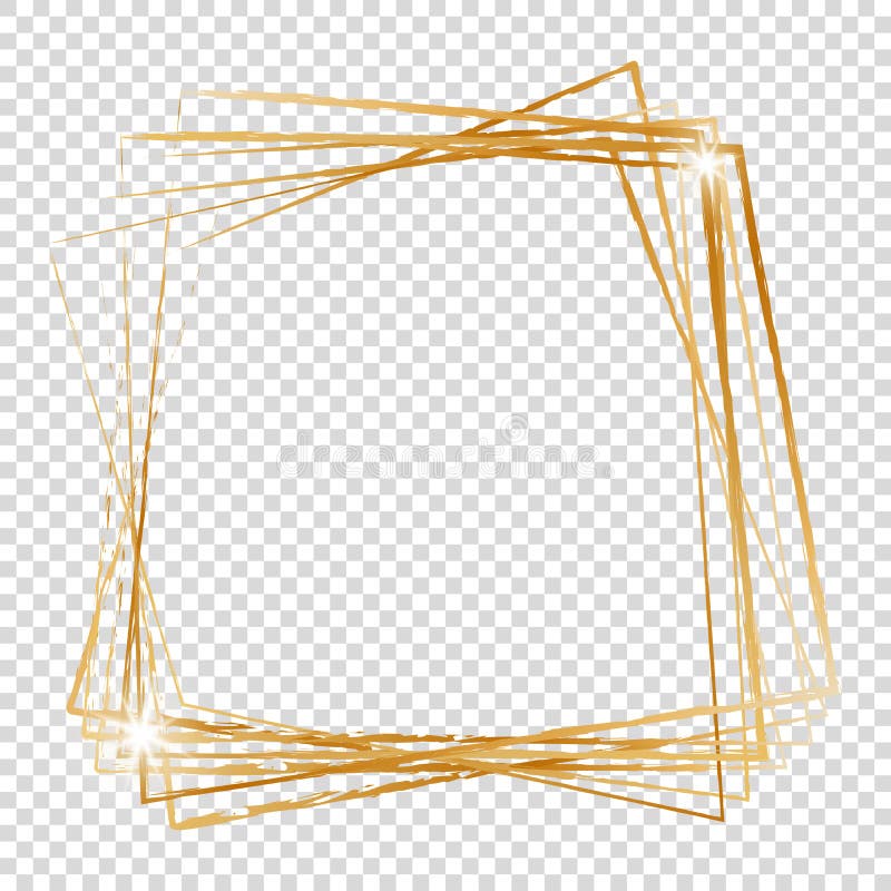 Golden Frame on Transparent Background Stock Vector - Illustration of ...