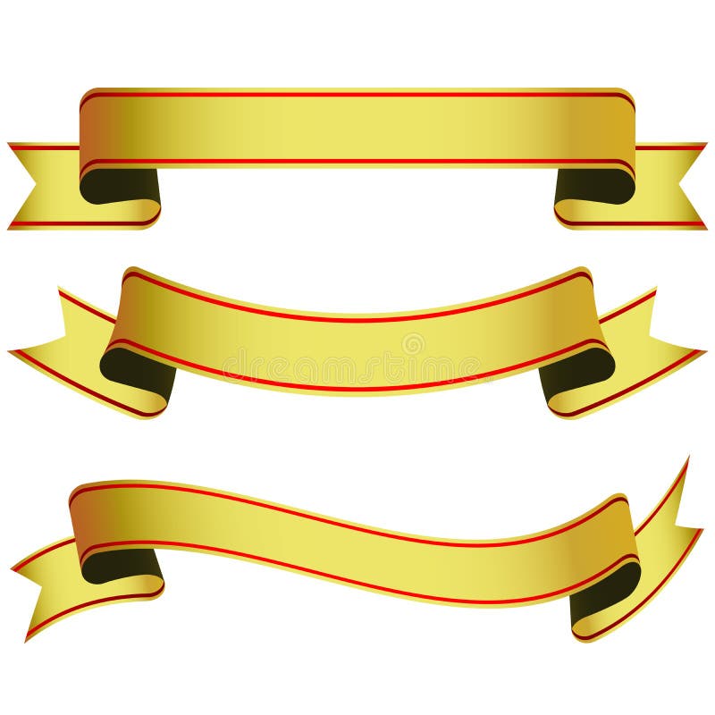 Golden Ribbon Banner on Transparent Background Stock Vector ...