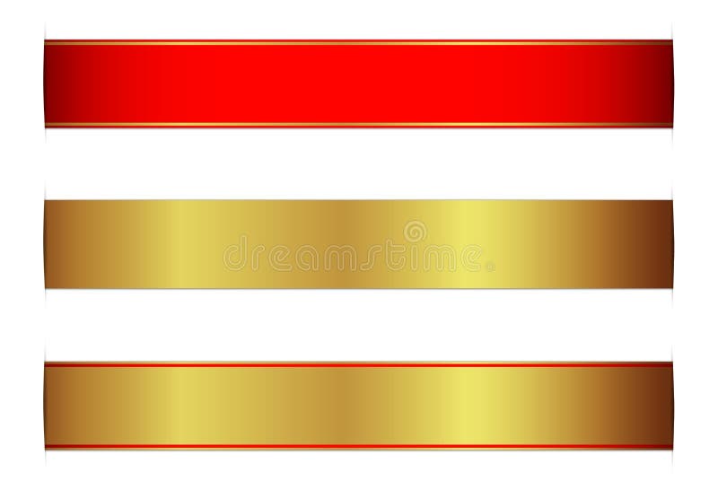 Red and Golden Ribbon Banners on White Background Stock Vector ...