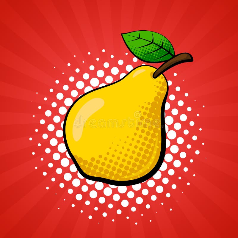 Pear Fruit in Bright Colorful Pop-art Style. Stock Vector ...