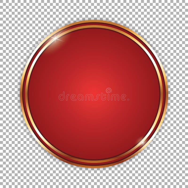Round Red Banner Golden Frame Black Background Stock Illustrations ...