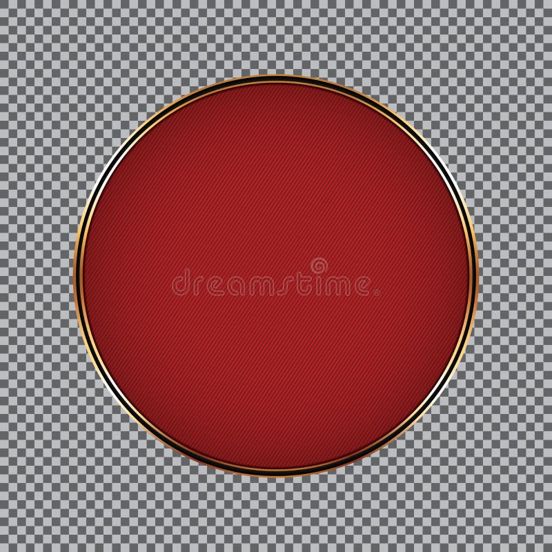 Round Red Banner Golden Frame Black Background Stock Illustrations ...
