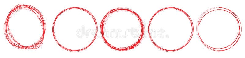 Set of Red Round Frame on White Background Stock Vector - Illustration ...
