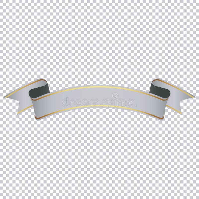 Silver Ribbon Banner on Transparent Background Stock Vector ...