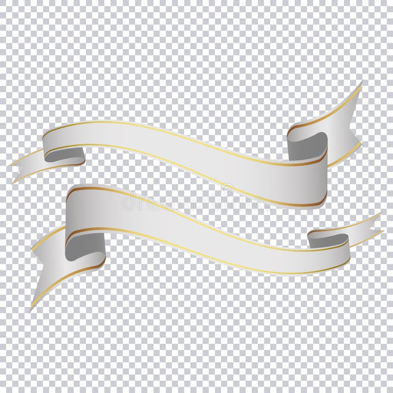 Silver Ribbon Banner on Transparent Background Stock Vector ...