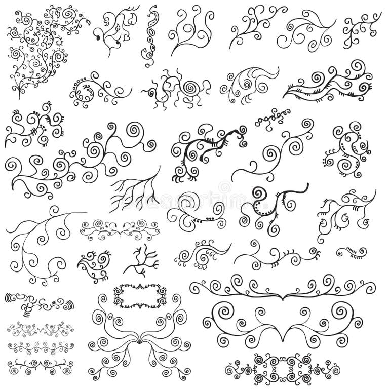 Vector Design Element Vines Set Stock Vector - Illustration of branch ...