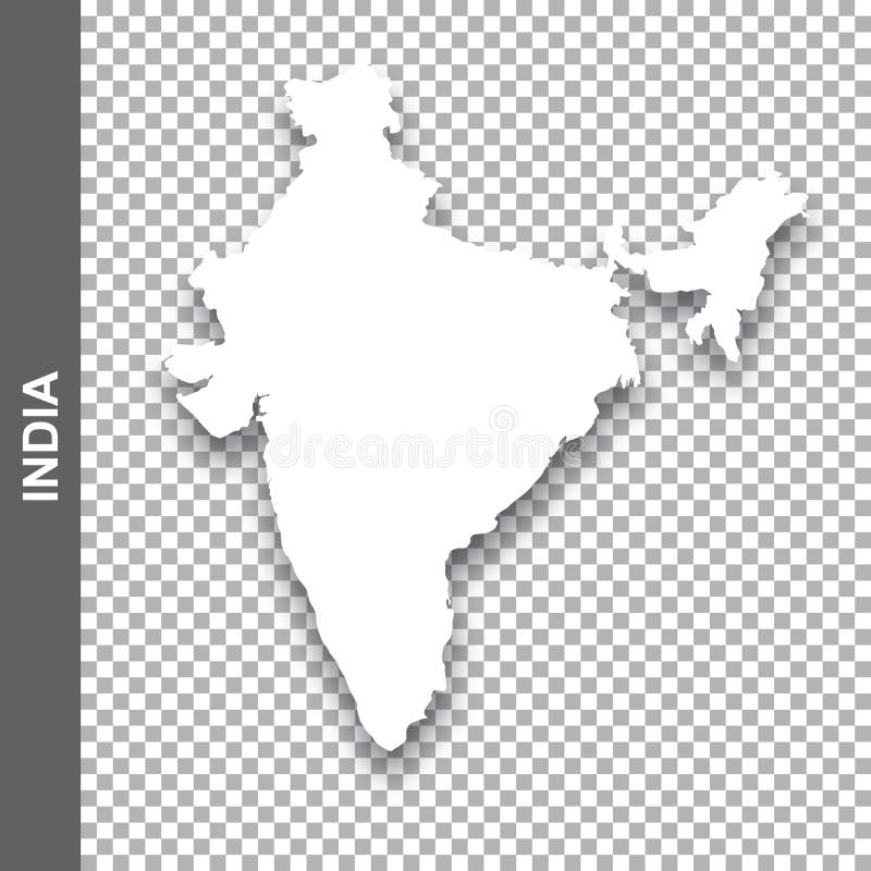 India map with shadow stock vector. Illustration of shape - 140470882