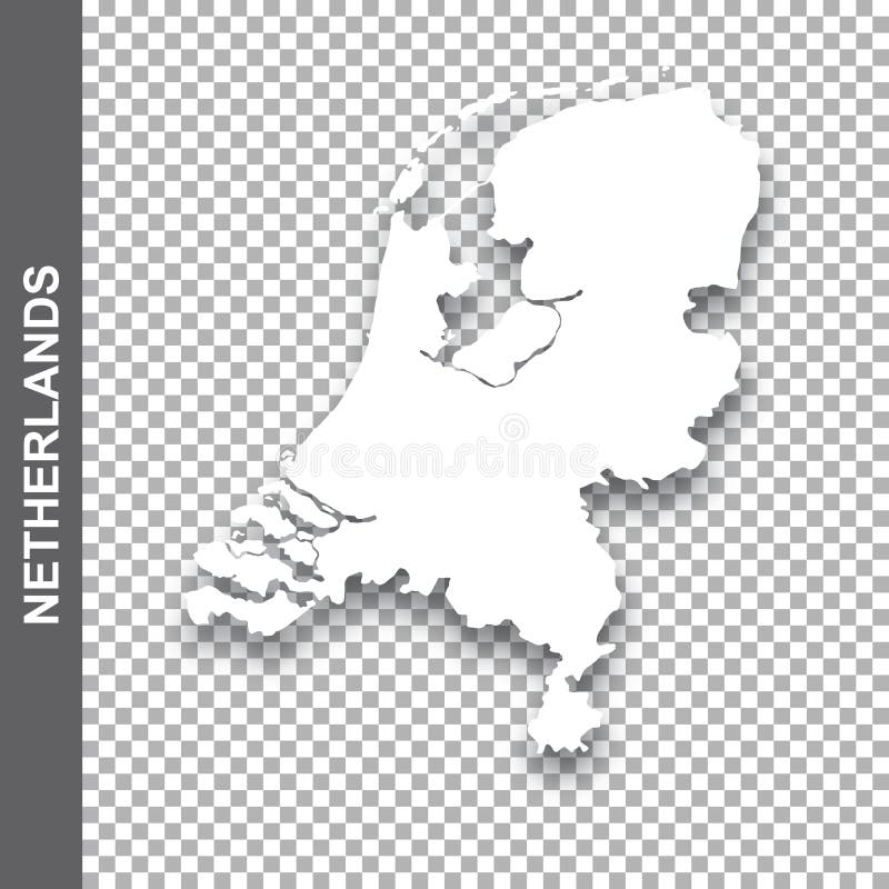 Vector White World Map with Shadow on Transparent Background Stock ...
