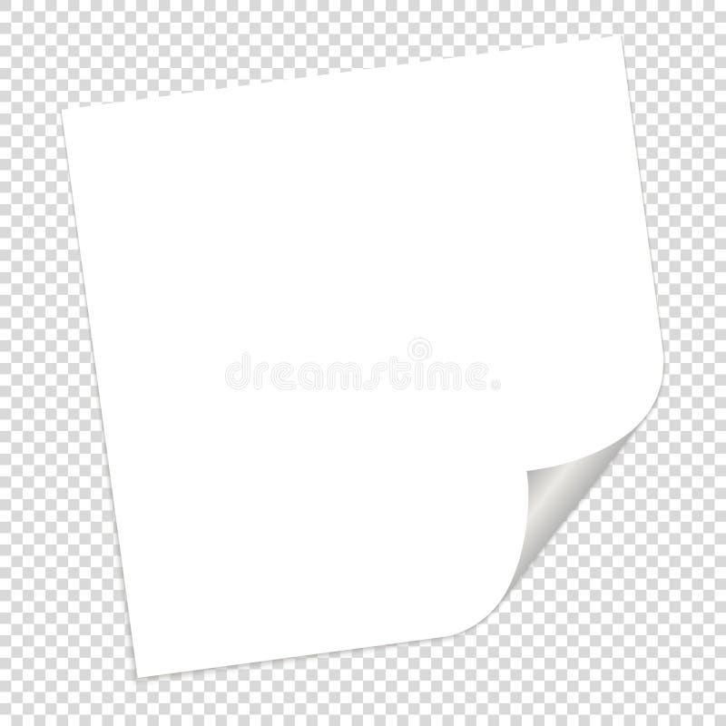 White Note Paper Banner on Transparent Background Stock Vector ...