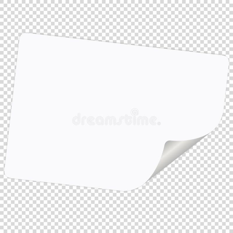 White Note Paper Banner on Transparent Background Stock Vector ...