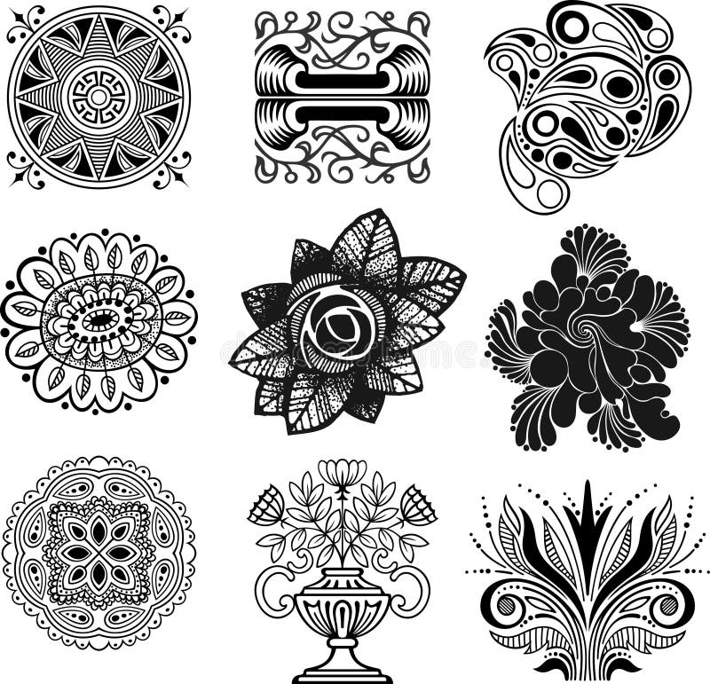 Vector design elements stock vector. Illustration of floral - 11007197