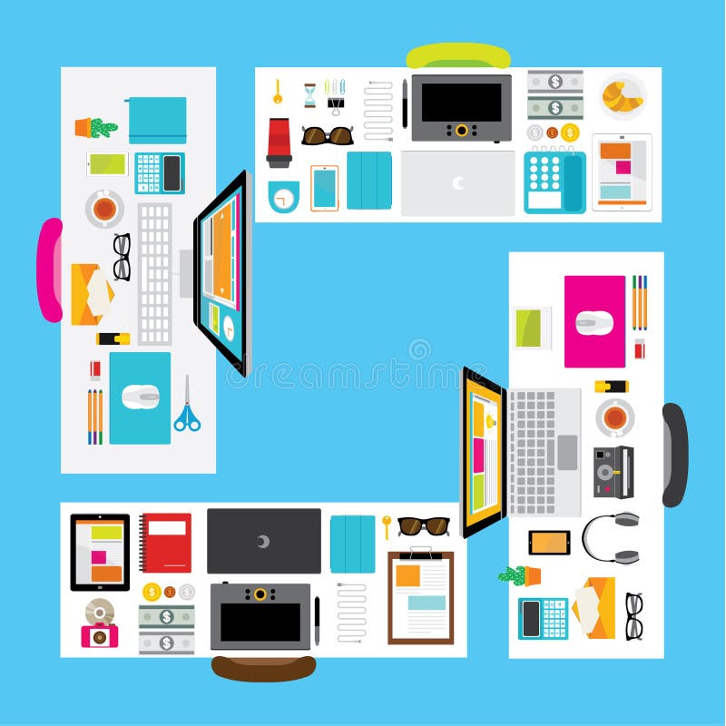 Vector Design Elements for Business Office Workplace Stock Illustration ...