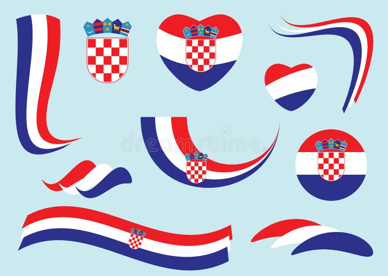 Vector Design Elements - Set of Flags of Croatia - National Symbol ...