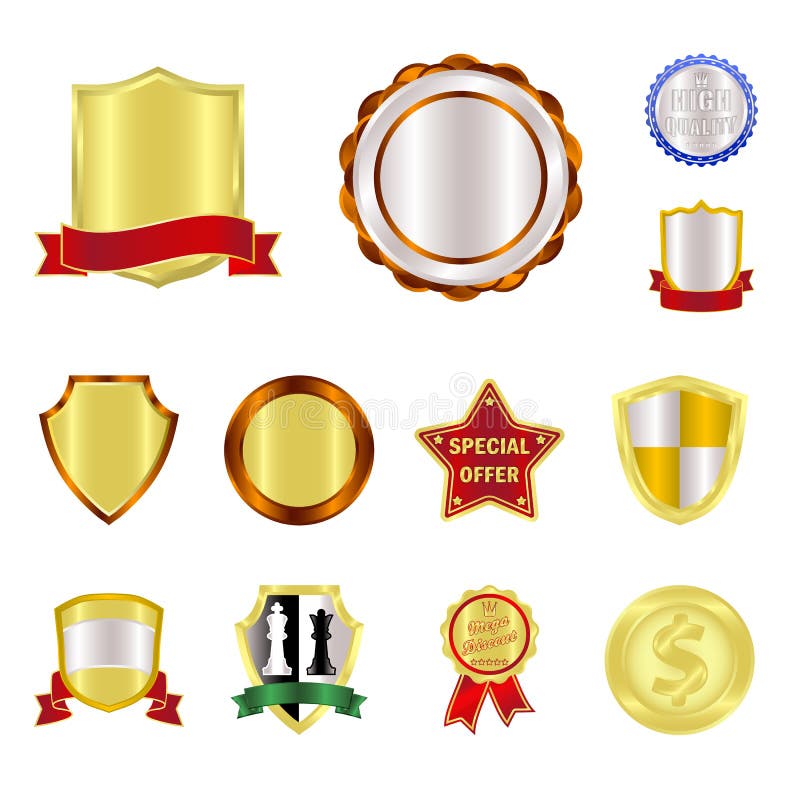 Isolated Object of Emblem and Badge Logo. Set of Emblem and Sticker ...