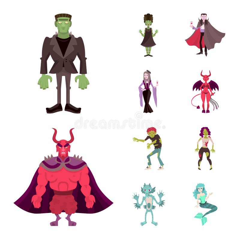 Vector Design of Evil and Halloween Sign. Collection of Evil and ...