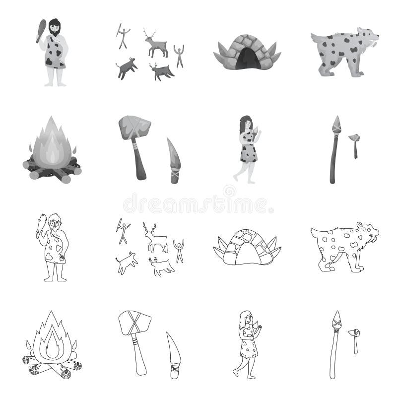 Isolated Object of Evolution and Neolithic Symbol. Set of Evolution and ...