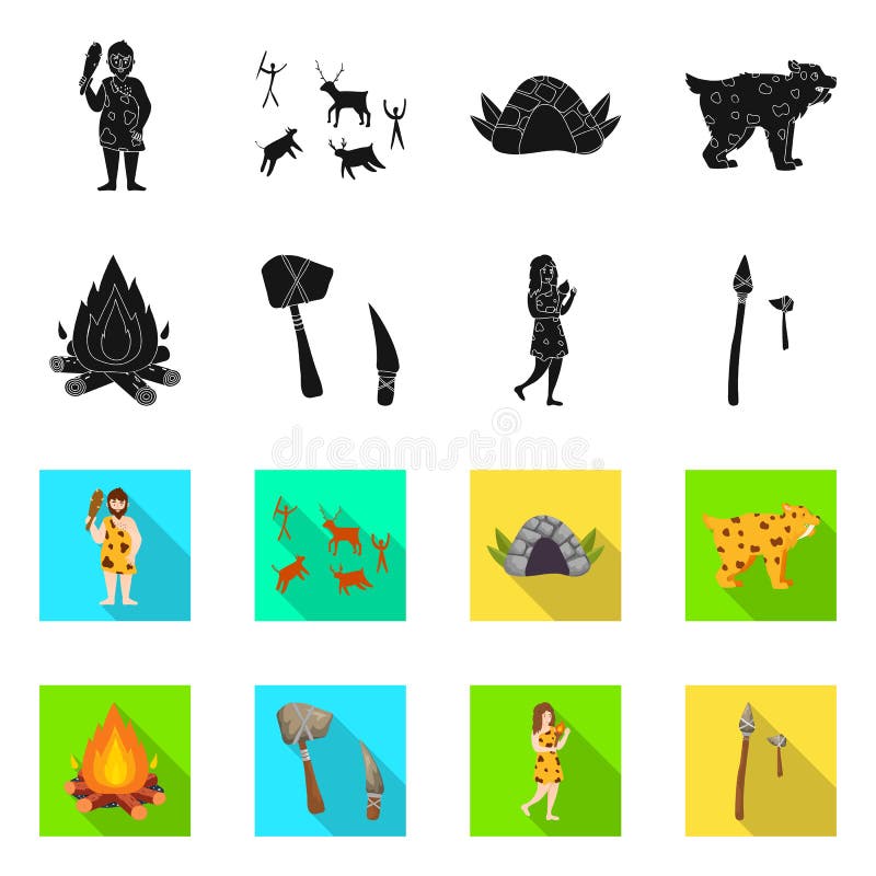 Vector Design of Evolution and Neolithic Symbol. Collection of ...