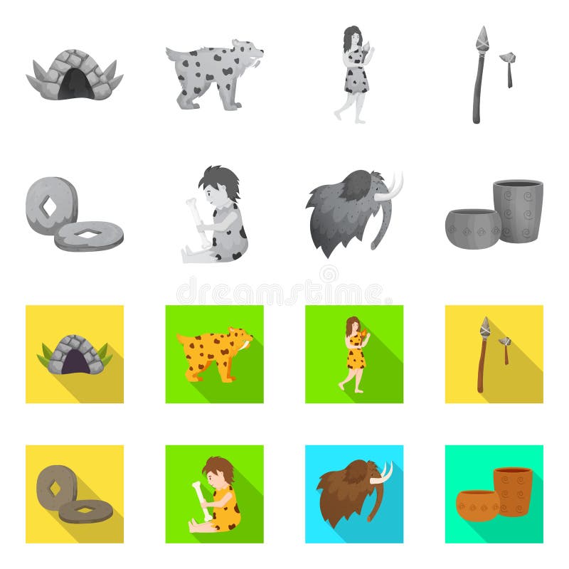 Vector Design of Evolution and Neolithic Symbol. Set of Evolution and ...