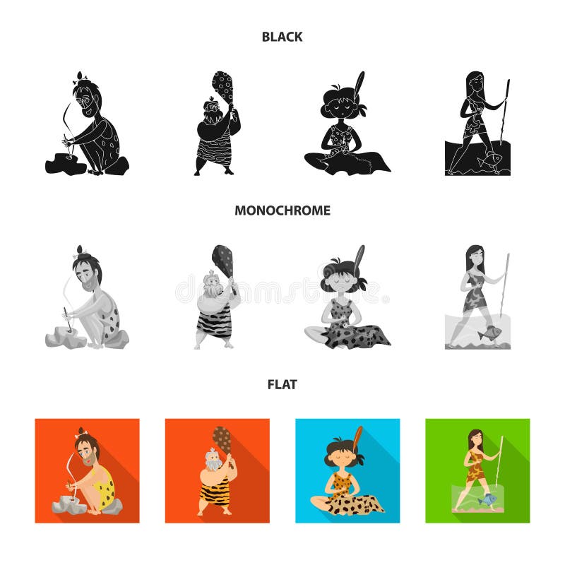 Isolated Object of Evolution and Prehistory Logo. Set of Evolution and ...