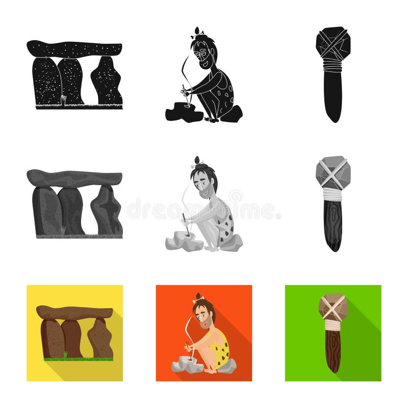 Vector Design of Evolution and Prehistory Icon. Collection of Evolution ...