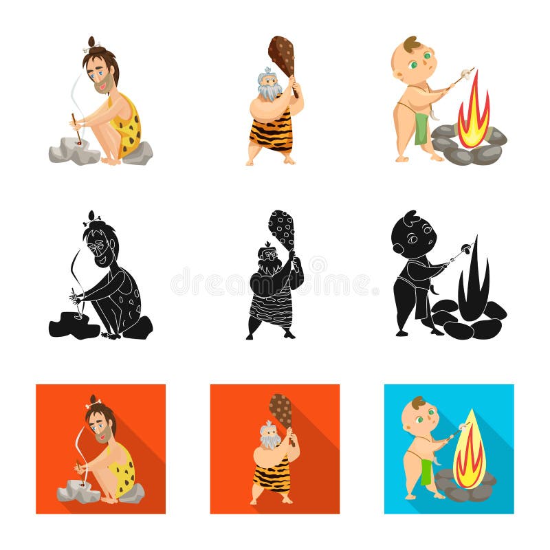 Vector Design of Evolution and Prehistory Icon. Set of Evolution and ...