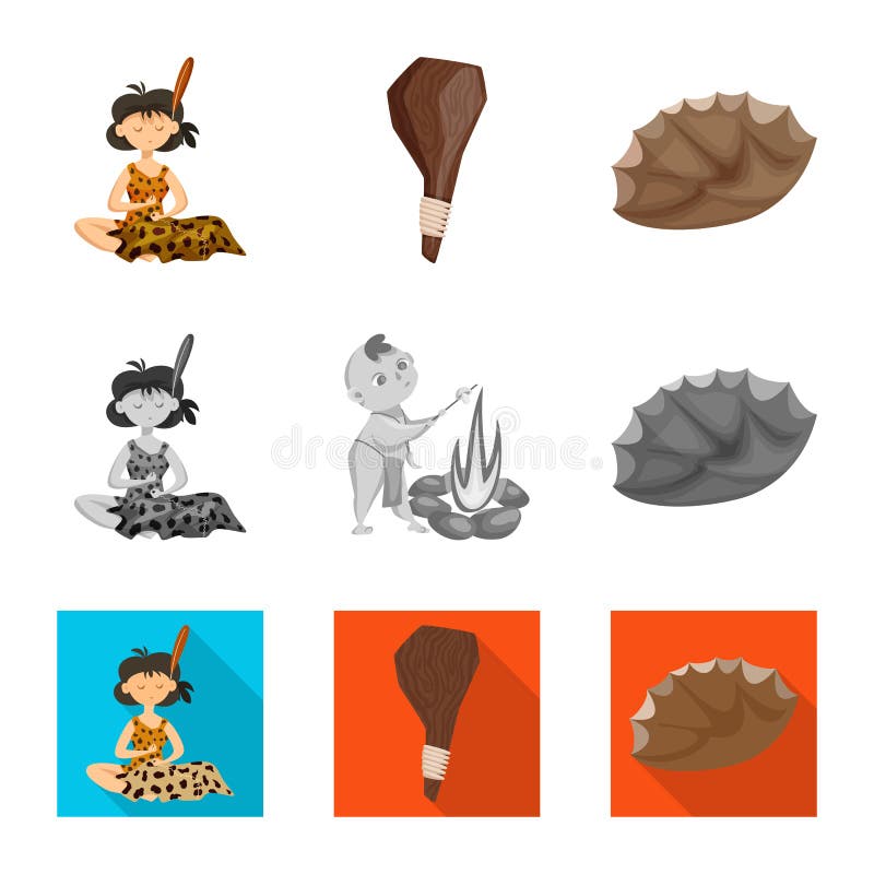 Vector Design of Evolution and Prehistory Icon. Set of Evolution and ...