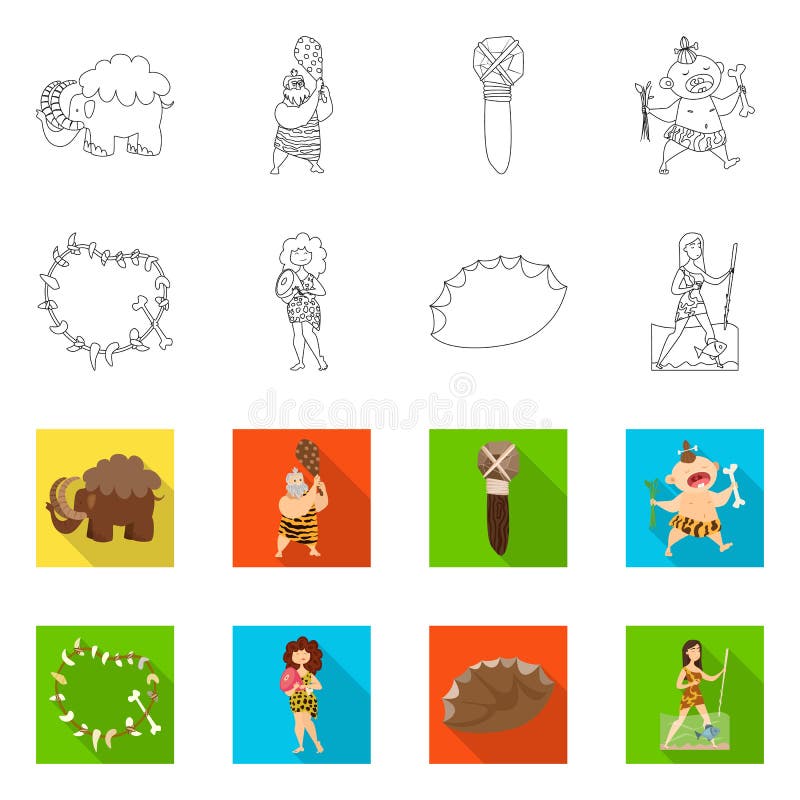 Vector Design of Evolution and Prehistory Icon. Set of Evolution and ...