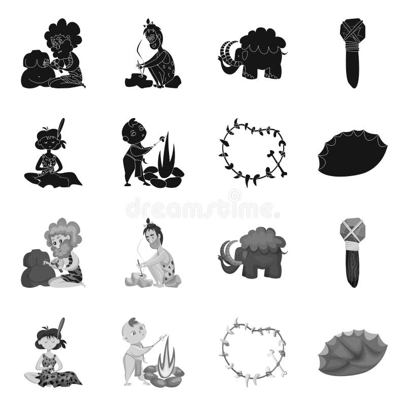 Isolated Object of Evolution and Prehistory Symbol. Set of Evolution ...