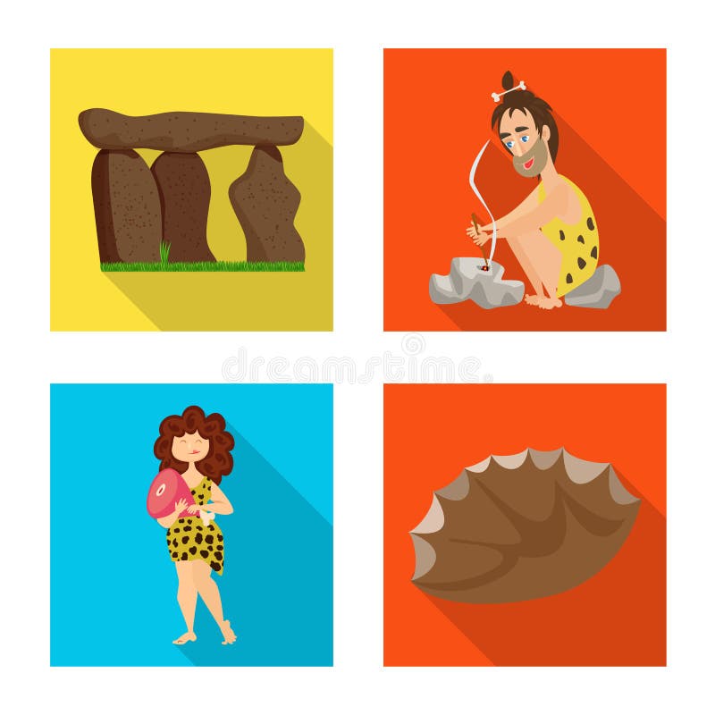 Isolated Object of Evolution and Prehistory Symbol. Set of Evolution ...
